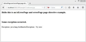 Exception handling in JSP