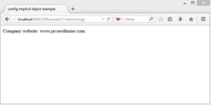 JSP config implicit object