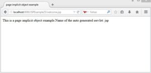 JSP page implicit object