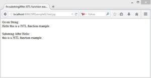 JSTL fn:subStringAfter() function - W3schools