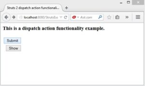 Struts2 dispatchaction example