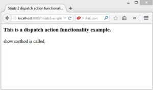 Struts2 dispatchaction example