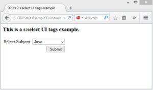 struts2 select tag example