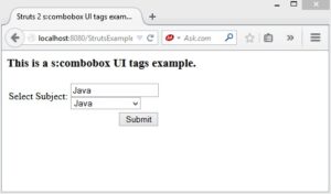 struts2 combobox tag example