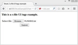 Struts2 file tag example