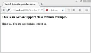 Actionsupport class in struts2