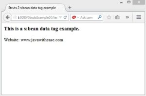 Struts 2 bean data tag