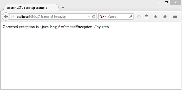 JSTL c:catch Core Tag - W3schools