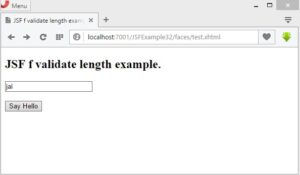 Jsf validateLength example - W3schools