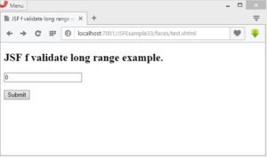 Jsf validateLongRange example - W3schools