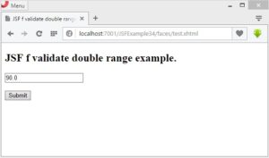 Jsf validateDoubleRange example - W3schools