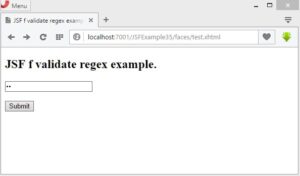 Jsf validateRegex example - W3schools