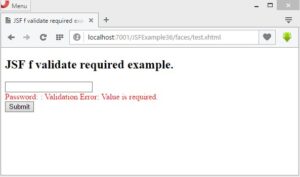 Jsf validateRequired example - W3schools