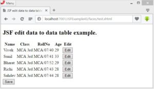 Jsf datatable update row example - W3schools