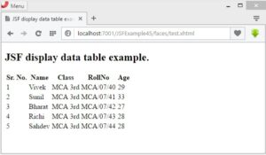 Jsf datatable get row index example - W3schools