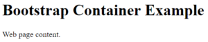 Bootstrap container - W3schools