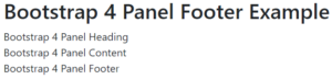 Bootstrap 4 Panels - W3schools
