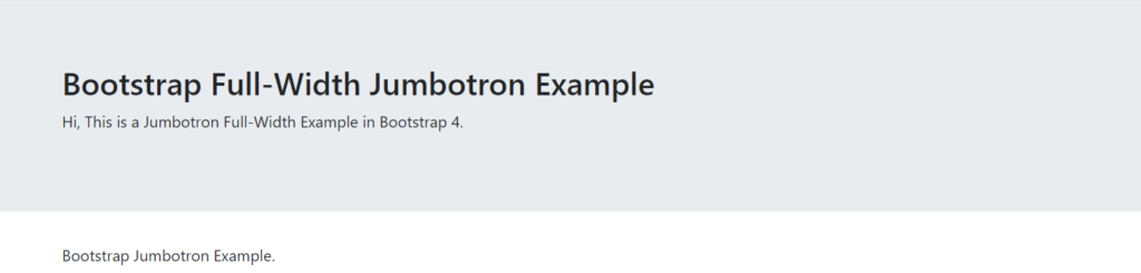 Jumbotron Bootstrap 4 - W3schools