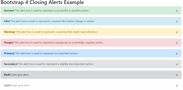 Bootstrap 4 Alert - W3schools