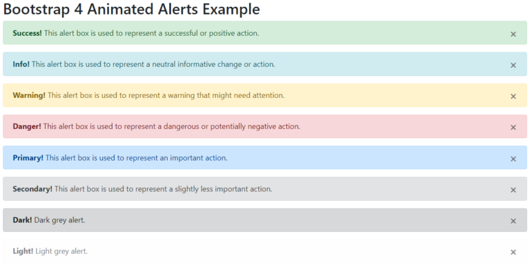 Bootstrap 4 Alert - W3schools