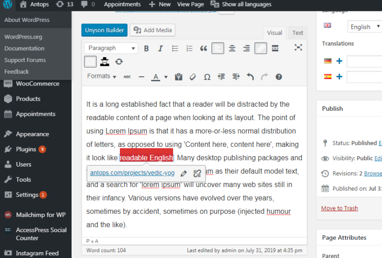 Edit Links in WordPress - W3schools