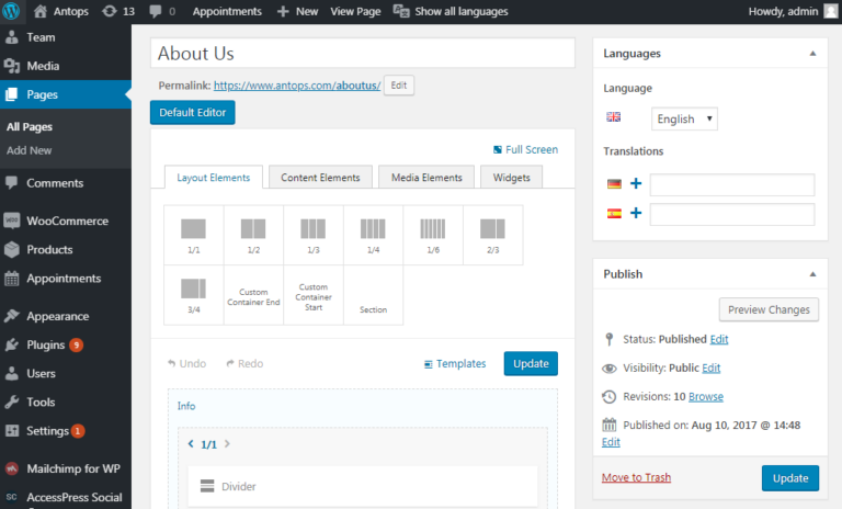 Edit Pages in WordPress - W3schools