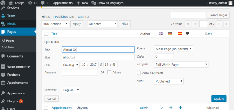 Edit Pages in WordPress - W3schools