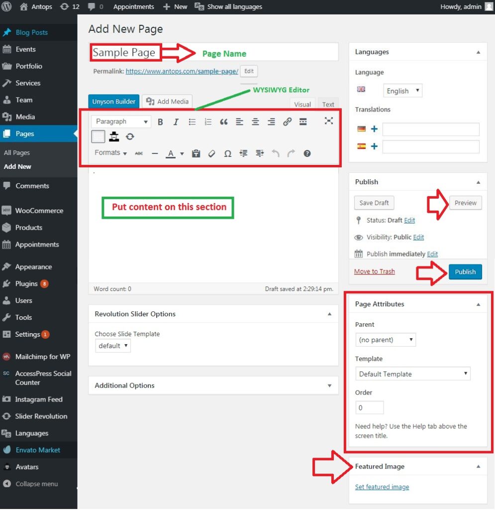 Add Pages in WordPress - W3schools