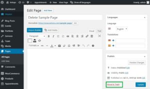Delete Pages in WordPress - W3schools