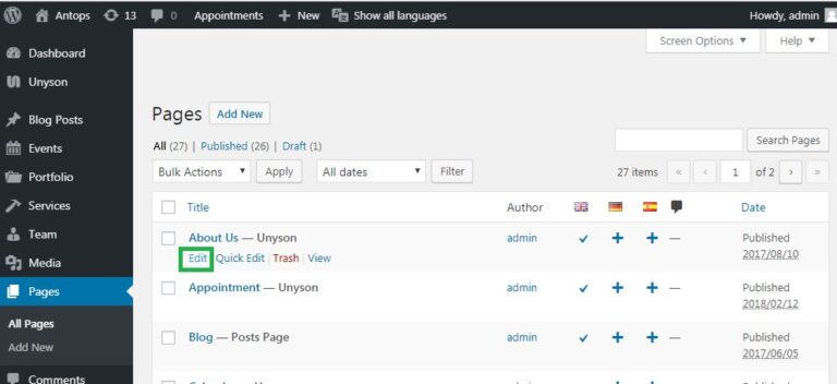 Edit Pages in WordPress - W3schools
