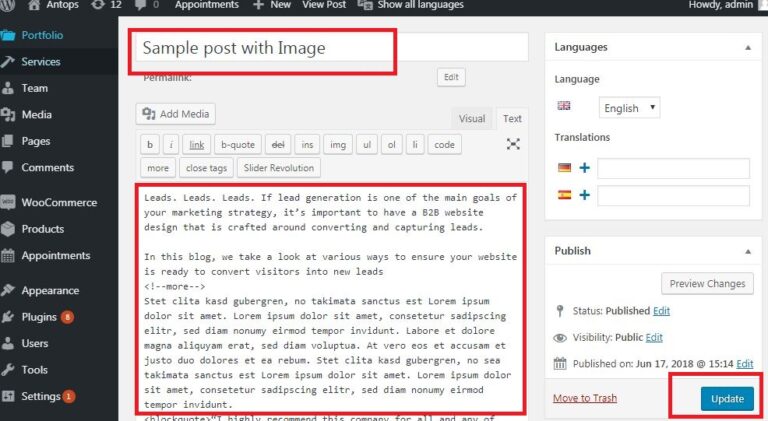 Edit Posts in WordPress - W3schools