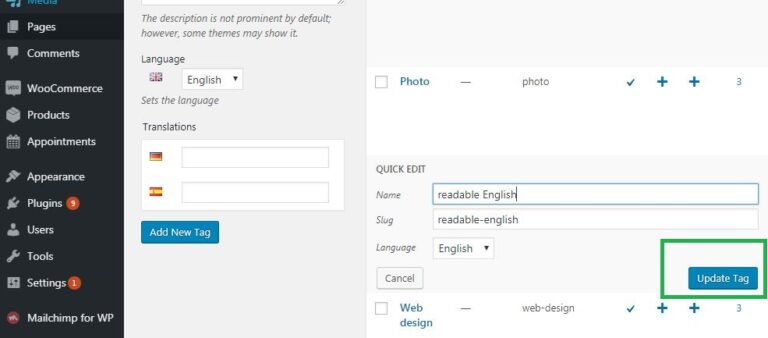 Edit Tags in WordPress - W3schools