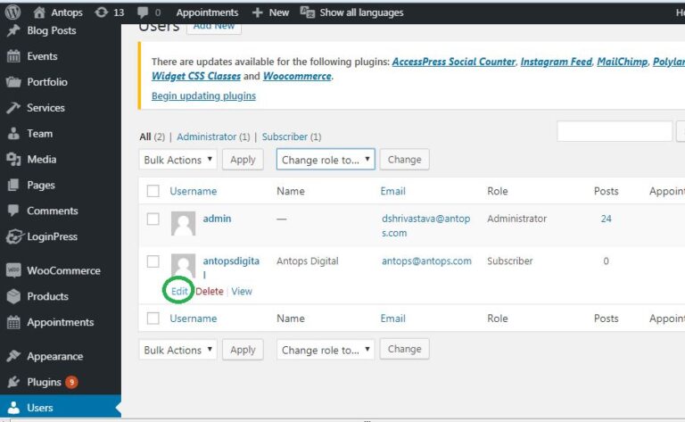 Edit Users in WordPress - W3schools