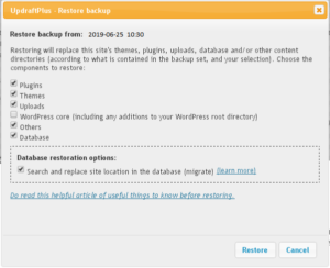 Backup & Restore in WordPress - W3schools