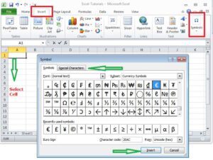 How to insert symbols and special characters in Excel - W3schools
