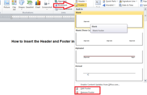 How to Insert the Header and Footer inside MS Word - W3schools