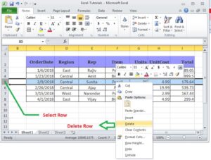 Method to delete data, rows and columns in Excel - W3schools