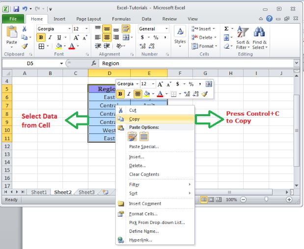 How To Copy Paste Data In Excel W3schools