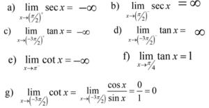 Limits for Trigonometric, exponential and logarithmic functions - W3schools