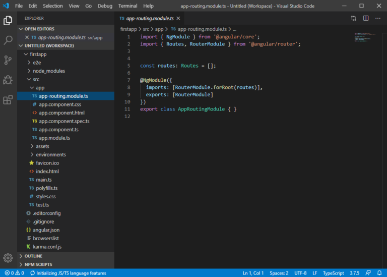 Hello World Angular 8 - W3schools