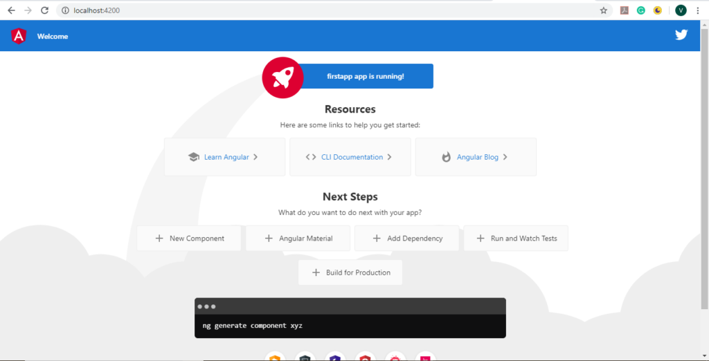 Hello World Angular 8 - W3schools