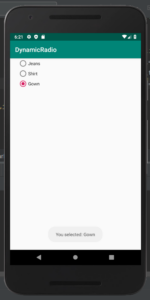 Dynamic RadioButton Android - W3schools